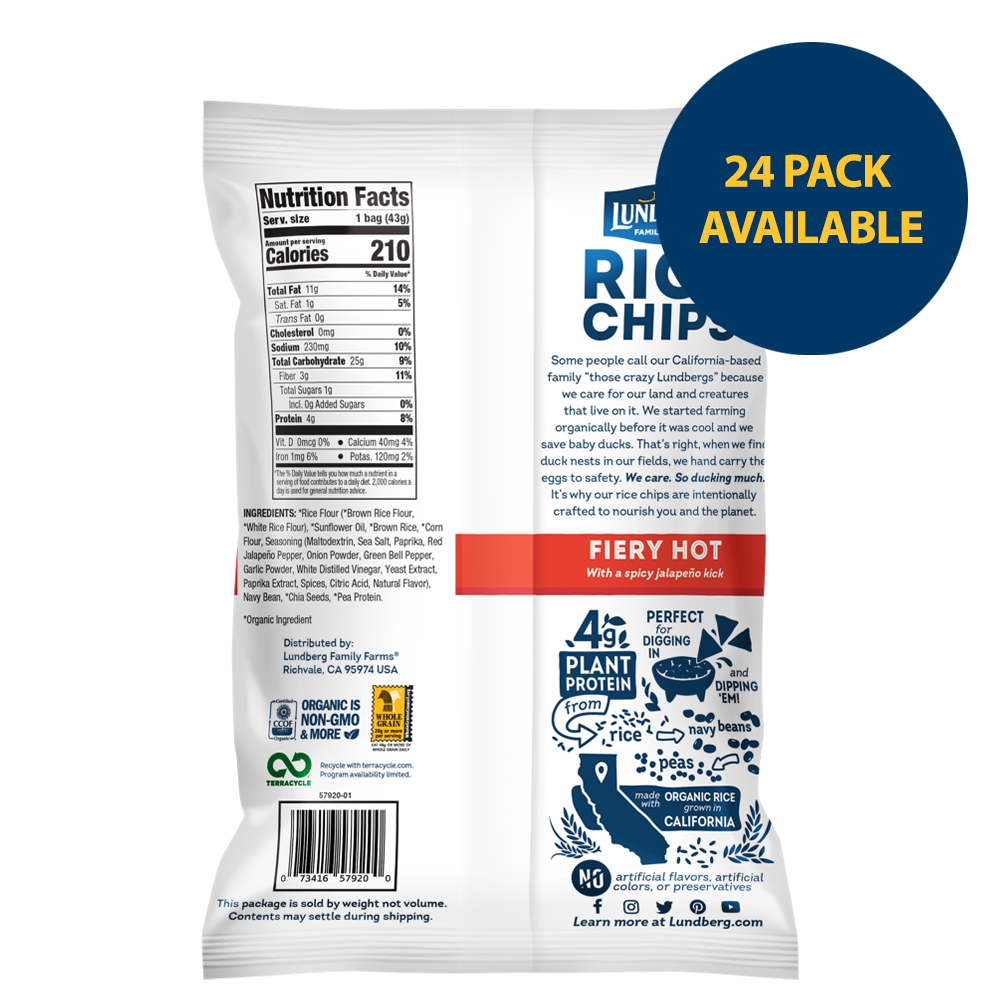 Fiery Hot Rice Chips - Single-Serve - Products | Lundberg Family Farms