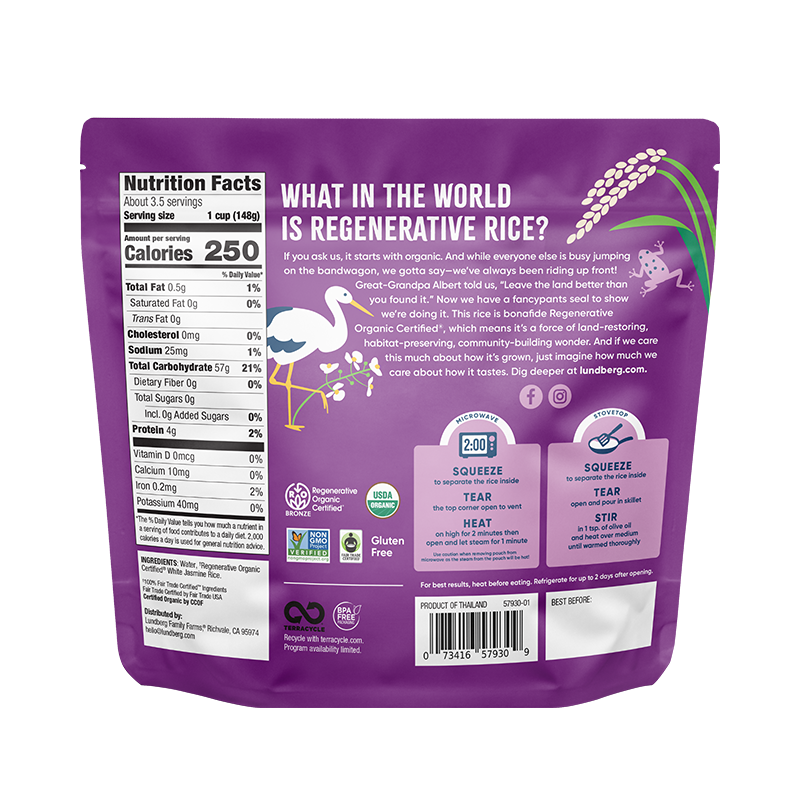 Regenerative Organic Certified 2-Minute Jasmine Rice, Value Size ...