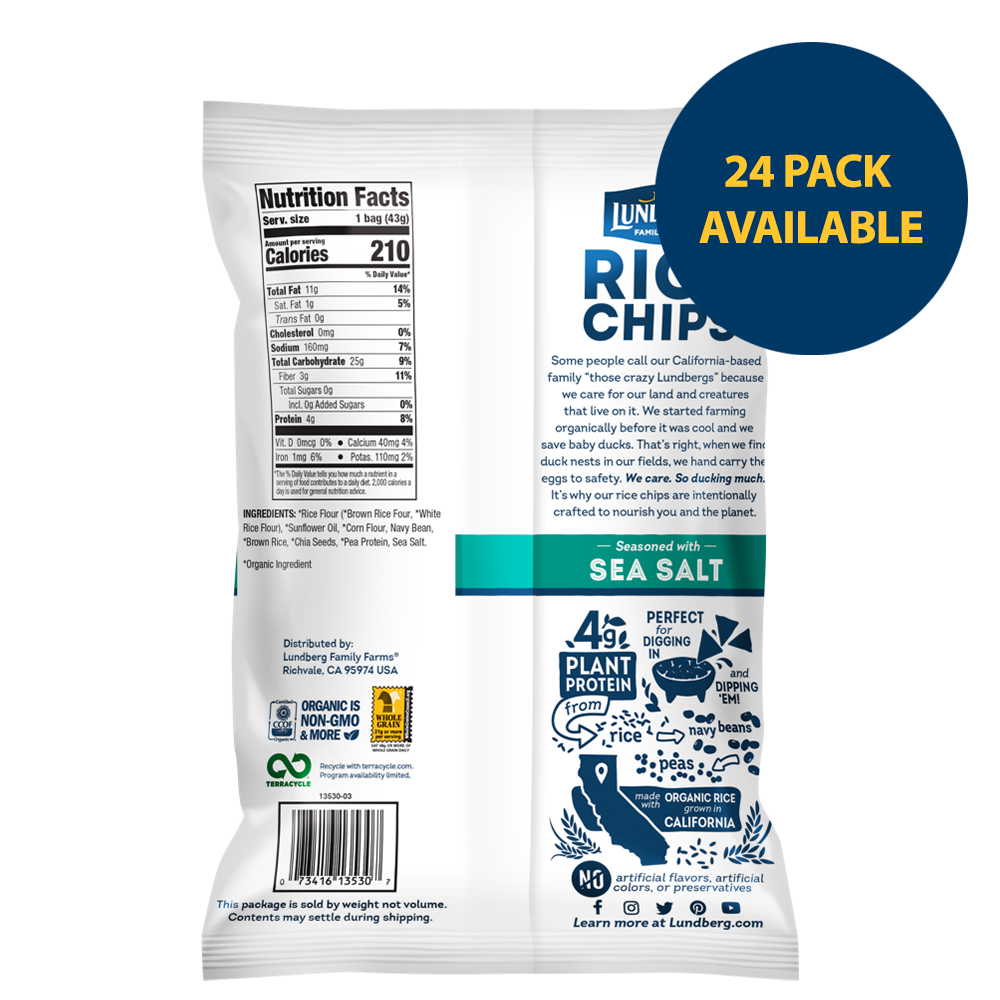Sea Salt Rice Chips - Single-Serve - Products | Lundberg Family Farms